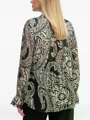 MARC AUREL Paisley Lace Trim Blouse