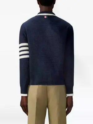 Thom Browne Stitch 4-bar Long-sleeve Polo Shirt