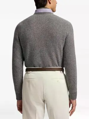 Ralph Lauren Purple Label Herringbone Crew Neck Sweater