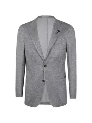 LARDINI Flower-pin Blazer - Grey