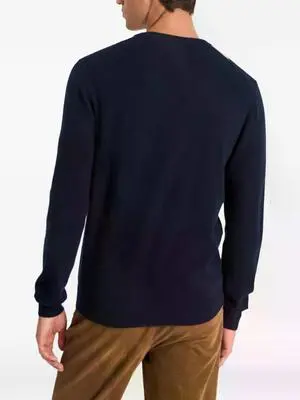 Pringle Of Scotland Argyle Pattern V-neck Sweater - Blue