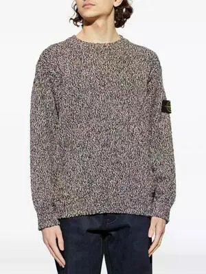 Stone Island Logo-patch Crew-neck Sweater - Neutrals