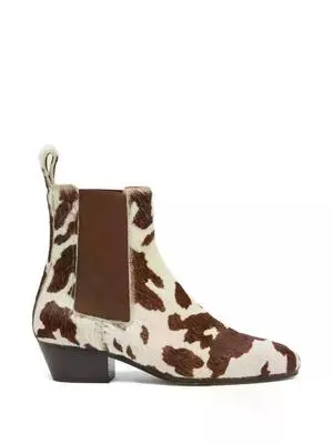 ODISSI Ella Cow Print Ankle Boots