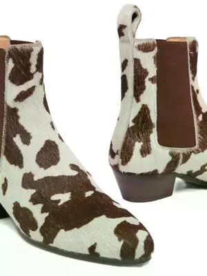 ODISSI Ella Cow Print Ankle Boots