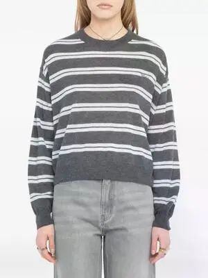 Zadig&Voltaire Swapy" Striped Cashmere Sweater - Grey