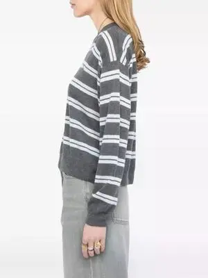 Zadig&Voltaire Swapy" Striped Cashmere Sweater - Grey