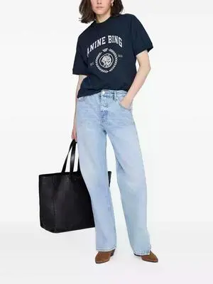 ANINE BING Logo-print T-shirt - Blue