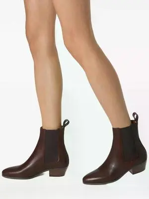 ODISSI Ella Leather Ankle Boots - Brown