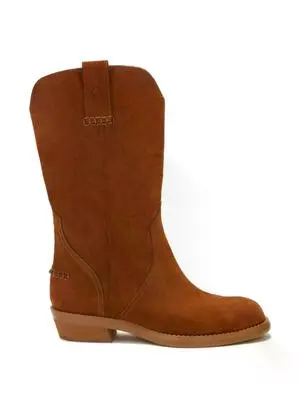 ODISSI Suede Cowboy Boots - Brown
