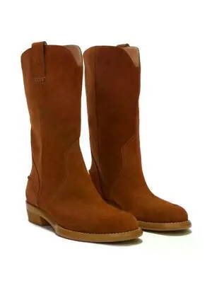 ODISSI Suede Cowboy Boots - Brown