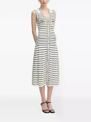 GAUDI Striped Button Midi Dress