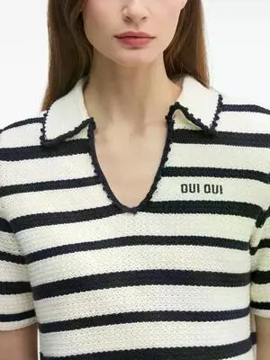 OUI Striped Knitwear With Crochet Trim