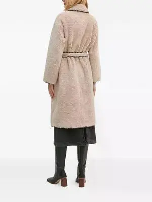 OUI Belted Scalloped Trim Coat