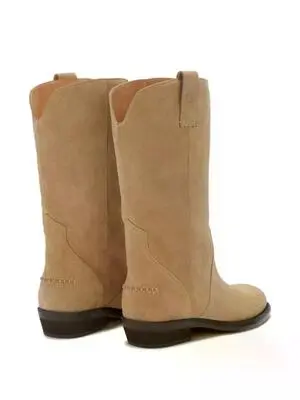 ODISSI Suede Cowboy Boots - Neutrals