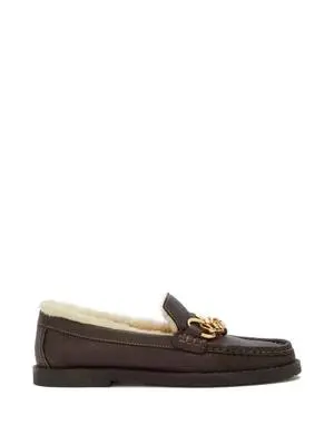 ODISSI Grainy Chain Loafers - Brown