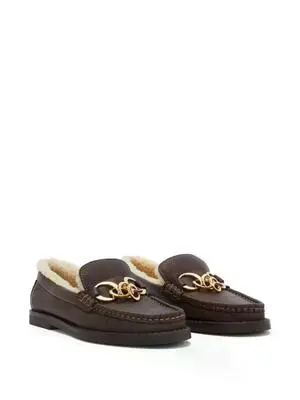 ODISSI Grainy Chain Loafers - Brown