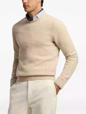 Ralph Lauren Purple Label Herringbone Cashmere Sweater