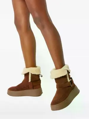 ODISSI Suki Harnessed Suede Boots - Brown