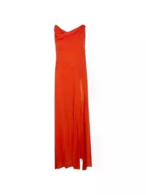 Blumarine Cowl-neck Slit Maxi Dress