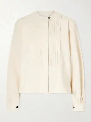 JIL SANDER Pleated Linen Shirt - Neutrals