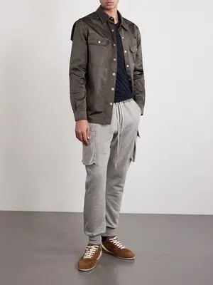 Rick Owens Mastodon Tapered Cotton-blend Jersey Sweatpants - Gray
