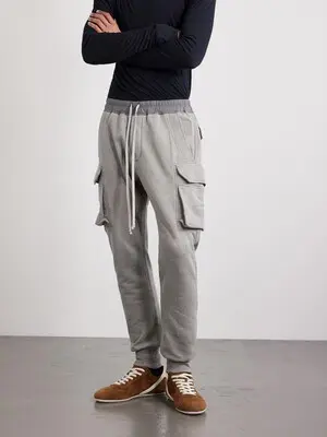 Rick Owens Mastodon Tapered Cotton-blend Jersey Sweatpants - Gray