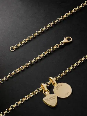 FOUNDRAE Karma Per Aspera Ad Astra Medium 18-karat Enamel And Diamond Necklace