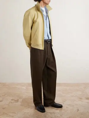 TOM FORD Leather Blouson Jacket - Yellow