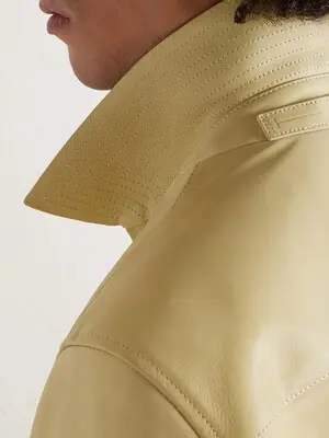 TOM FORD Leather Blouson Jacket - Yellow