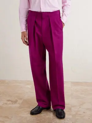 TOM FORD Wide-leg Wool-twill Pleated Suit Trousers