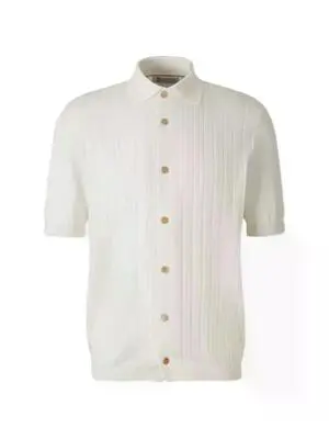 Brunello Cucinelli Ribbed Button Shirt - Neutrals