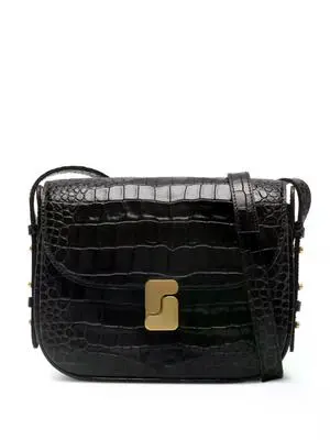 Soeur Embossed Leather Shoulder Bag