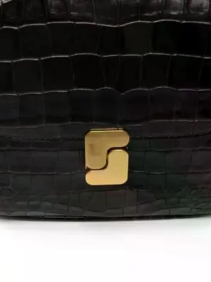 Soeur Embossed Leather Shoulder Bag