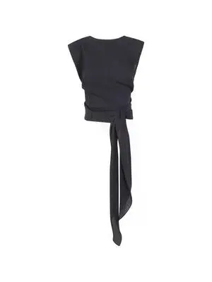 Mantū Wrap-tie Sleeveless Blouse