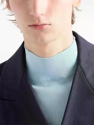 Prada Ribbed Turtleneck T-shirt - Blue