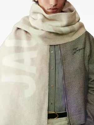 Jacquemus Fringed Logo Scarf - Neutrals