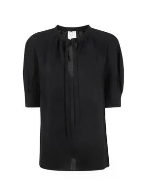 Mantū Tie-neck Shirt - Black