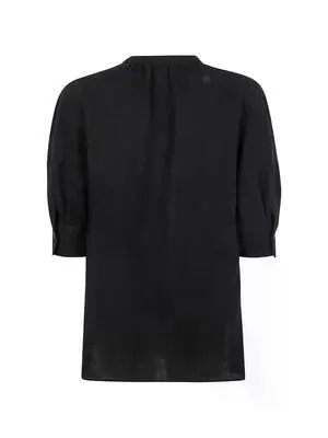 Mantū Tie-neck Shirt - Black