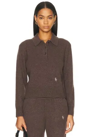 SPORTY & RICH Src Cashmere Polo Sweater