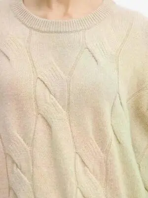 BENETTON Cable-knit Crew-neck Sweater - Neutrals