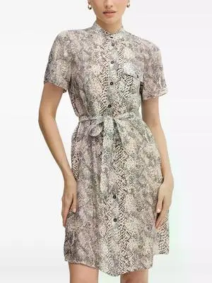 MARC AUREL Buttoned Belted Mini Dress