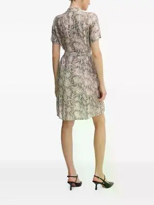 MARC AUREL Buttoned Belted Mini Dress
