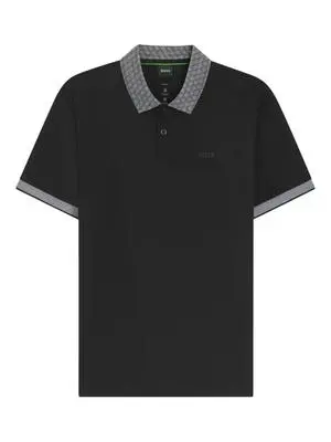 BOSS Patterned-collar Polo Shirt