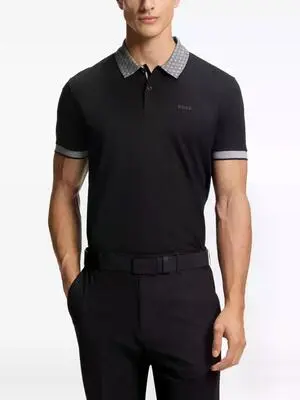 BOSS Patterned-collar Polo Shirt