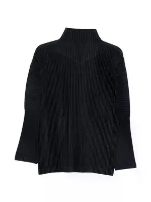 Issey Miyake Pleated Zip-up Jacket - Black