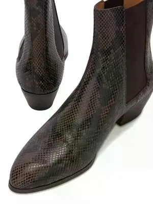 ODISSI Ella Python-effect Bootie - Black