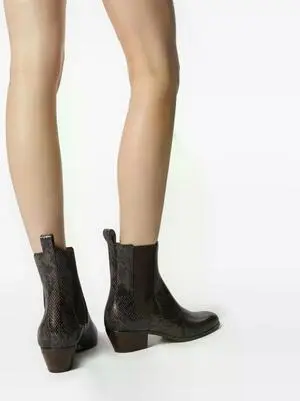 ODISSI Ella Python-effect Bootie - Black