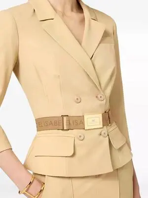 Elisabetta Franchi Belted Double-breasted Jacket - Neutrals