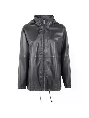 Liviana Conti Jerome Hooded Leather Jacket - Black