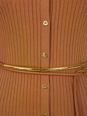 Elisabetta Franchi Knit Dress With Jewel Belt